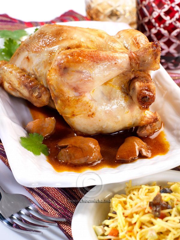 Recette Poulet M'hammar aux abattis et au citron confit